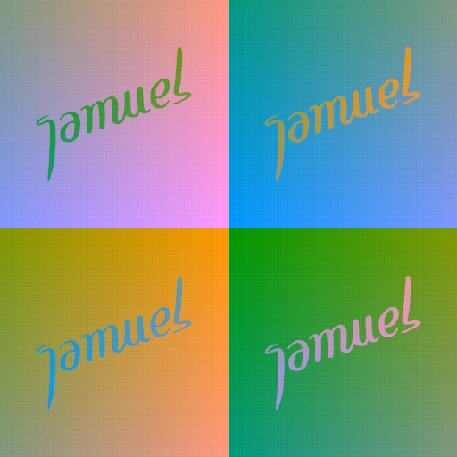 Custom artistic ambigram on allRGB