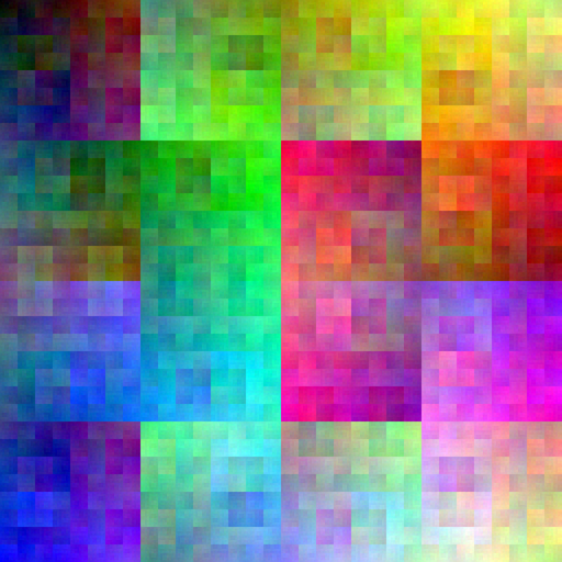 A Hilbert-curve traversal of the RGB colour cube, projected onto a ...