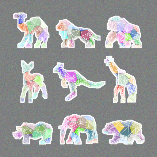 Polygonal Animals on allRGB
