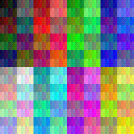 Recursive rectangle sections on allRGB